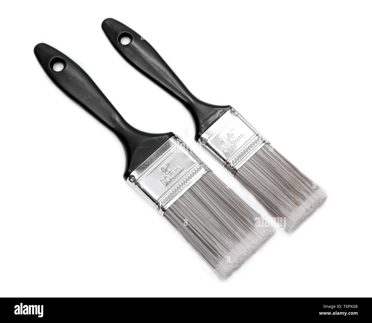 Flat Cut Utility Paint Brush isolated on white background Stock Photo ...