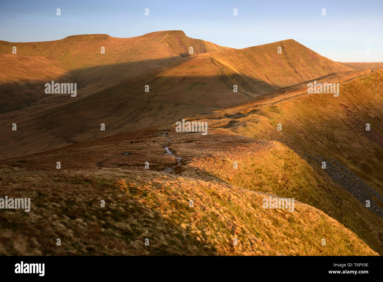 Corn Du, Pen y Fan and Cribyn, the main peaks of the Brecon Beacons ...