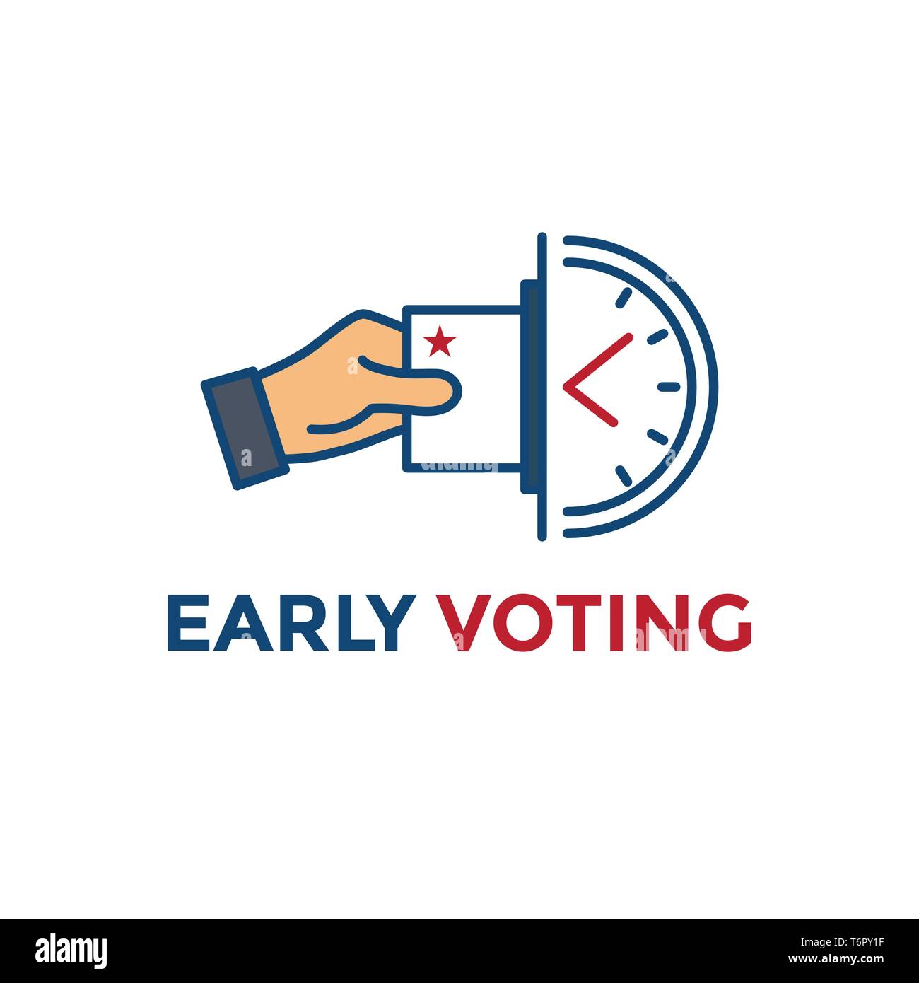 Early Voting Icon with Vote, Icon, & Patriotic Symbolism and Colors ...