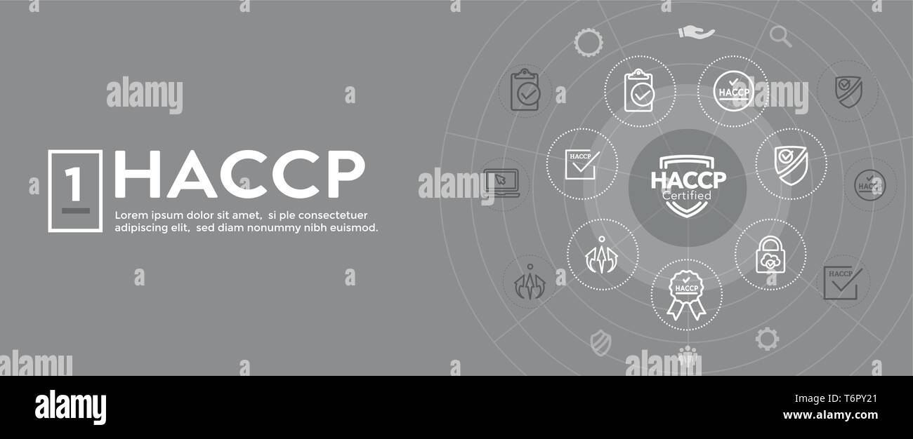 HACCP | Hazard Analysis Critical Control Points icon set and web header ...