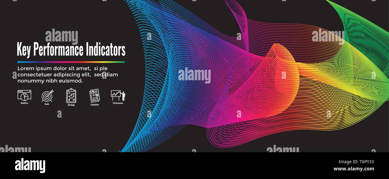 KPI : Key Performance Indicators Web Header Banner and Icon set Stock ...