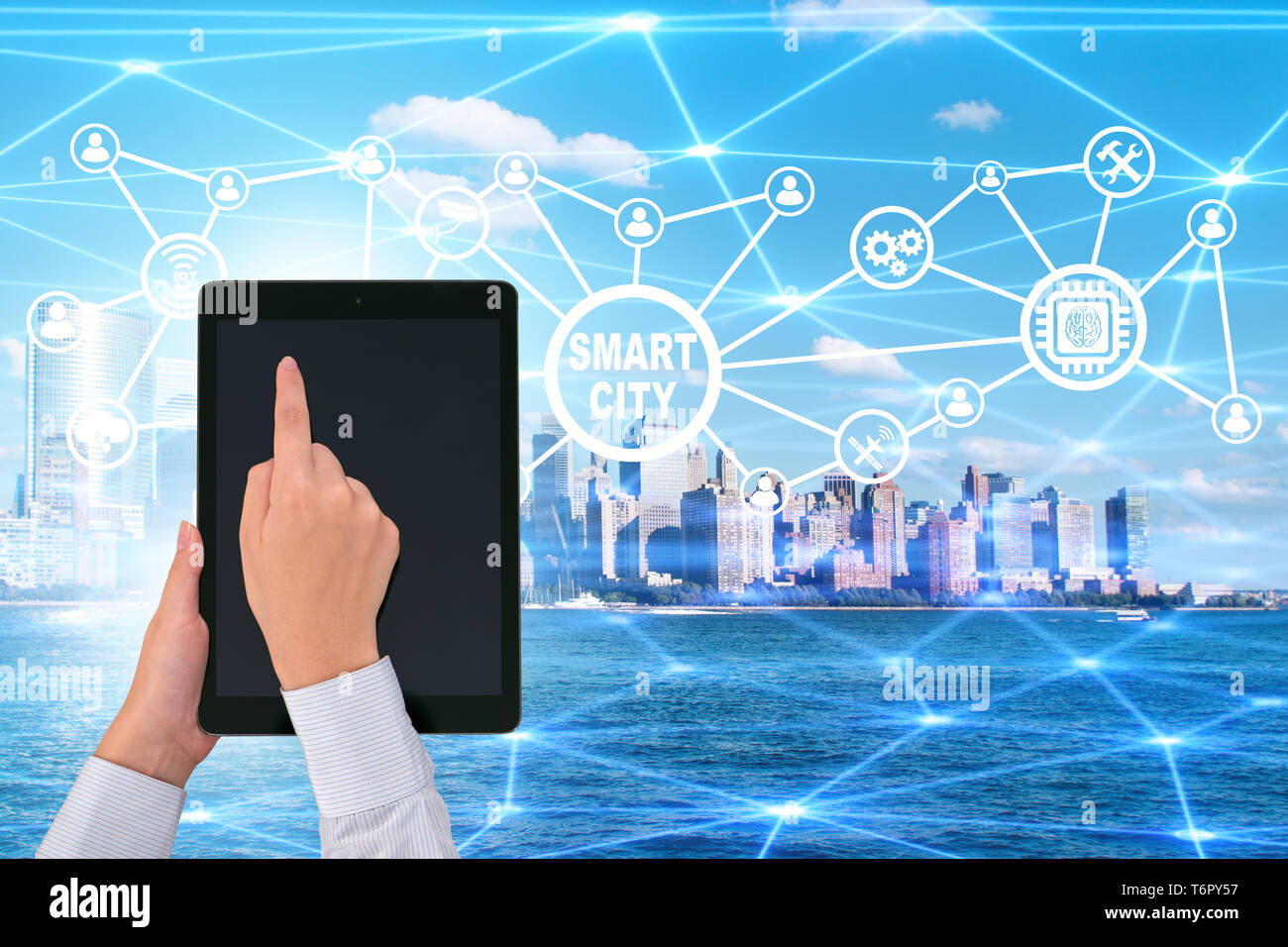 Smart city in innovation concept Stock Photo - Alamy