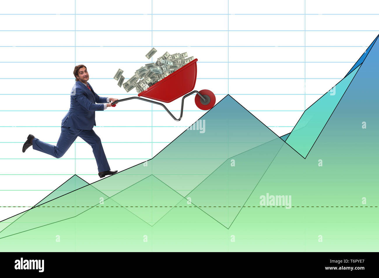 Man wheelbarrow full cash hi-res stock photography and images - Alamy