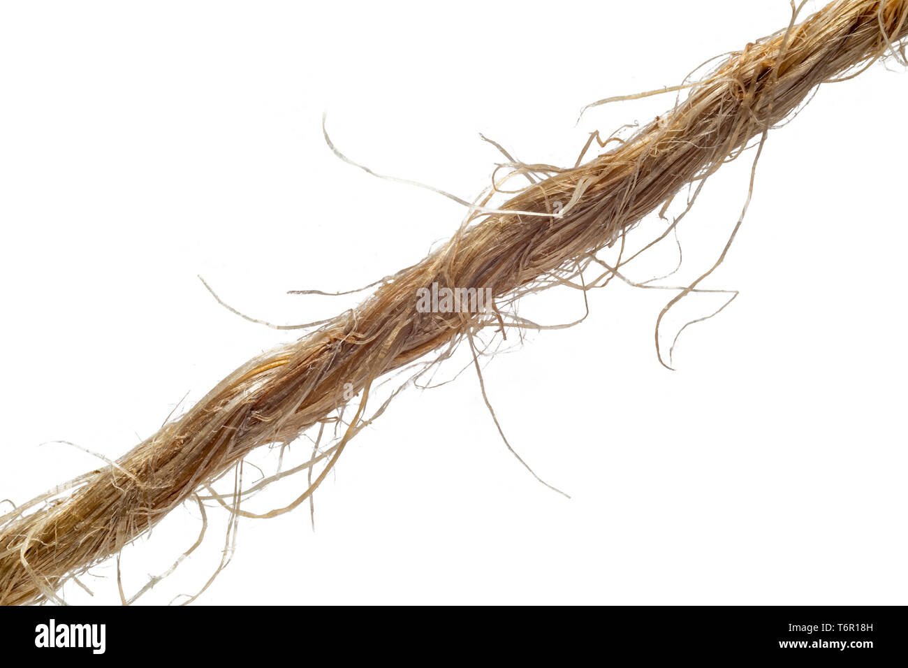 Extreme macro shot of a twine rope showing the structure of the ...