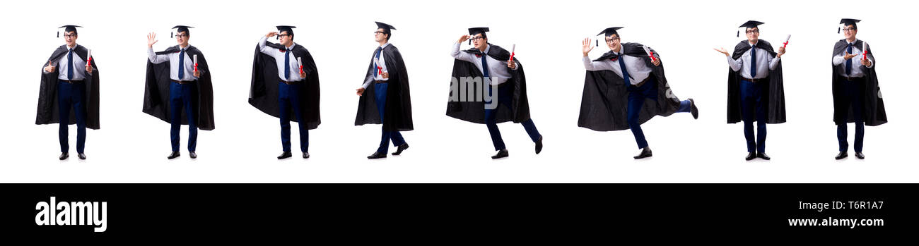 Student graduate isolated on white background Stock Photo - Alamy
