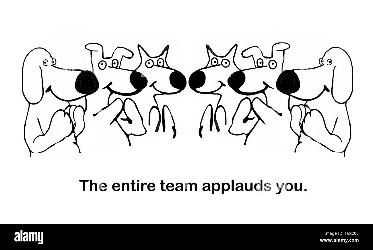 Recognition for team cartoon Black and White Stock Photos & Images - Alamy