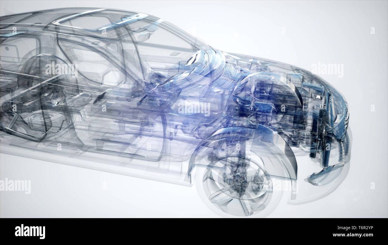 Detailed Car Engine and Other Parts Stock Photo - Alamy