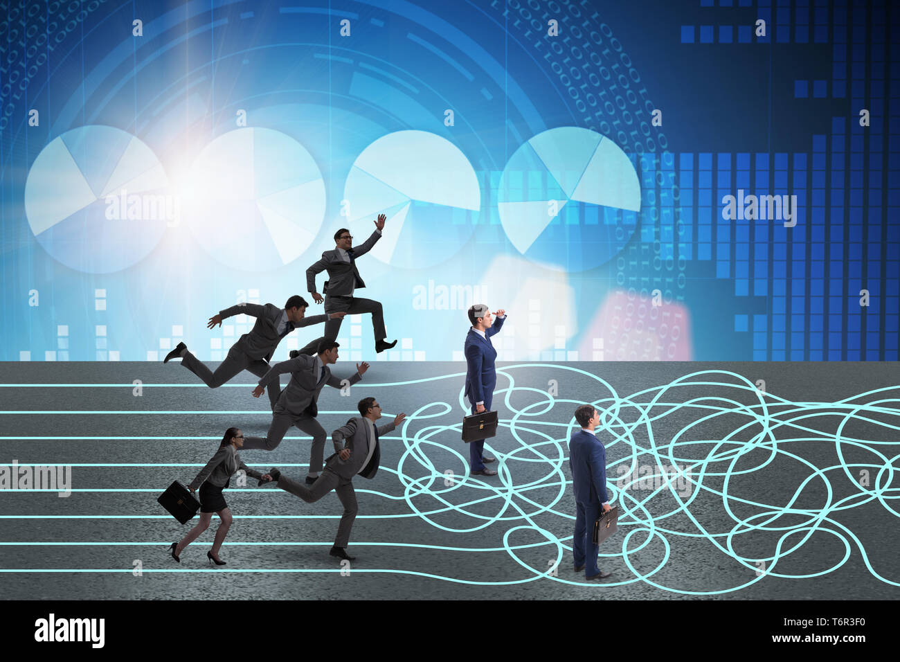 Business people in uncertainty concept Stock Photo - Alamy