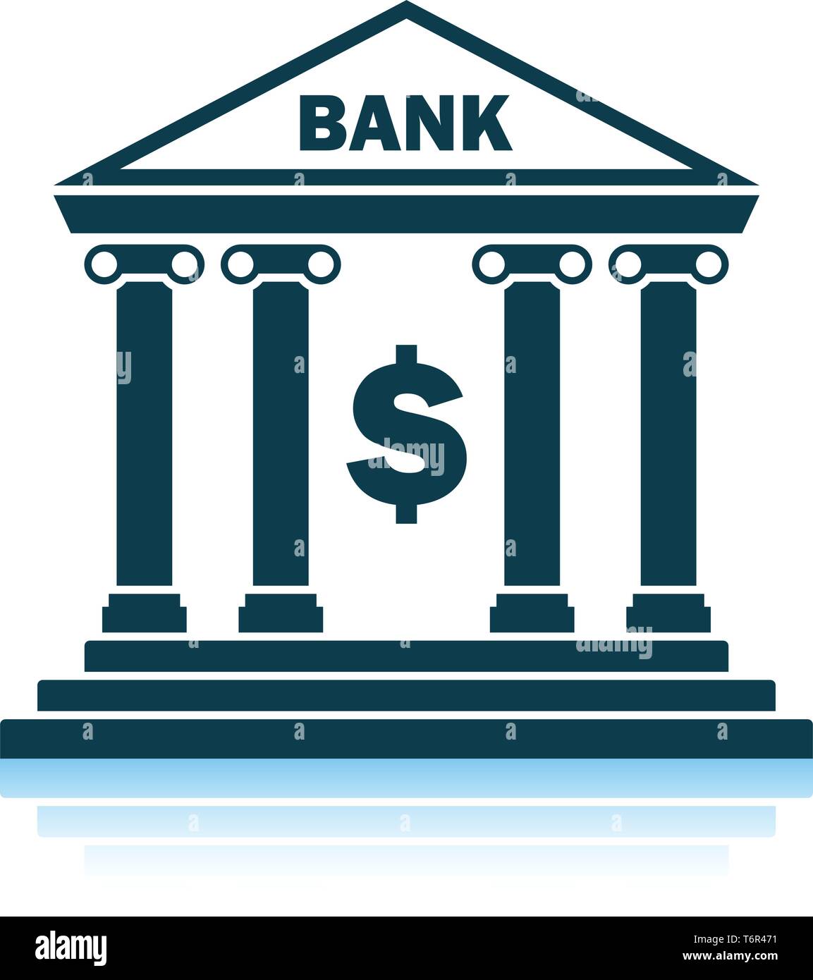 Bank icon. Shadow reflection design. Vector illustration Stock Vector ...