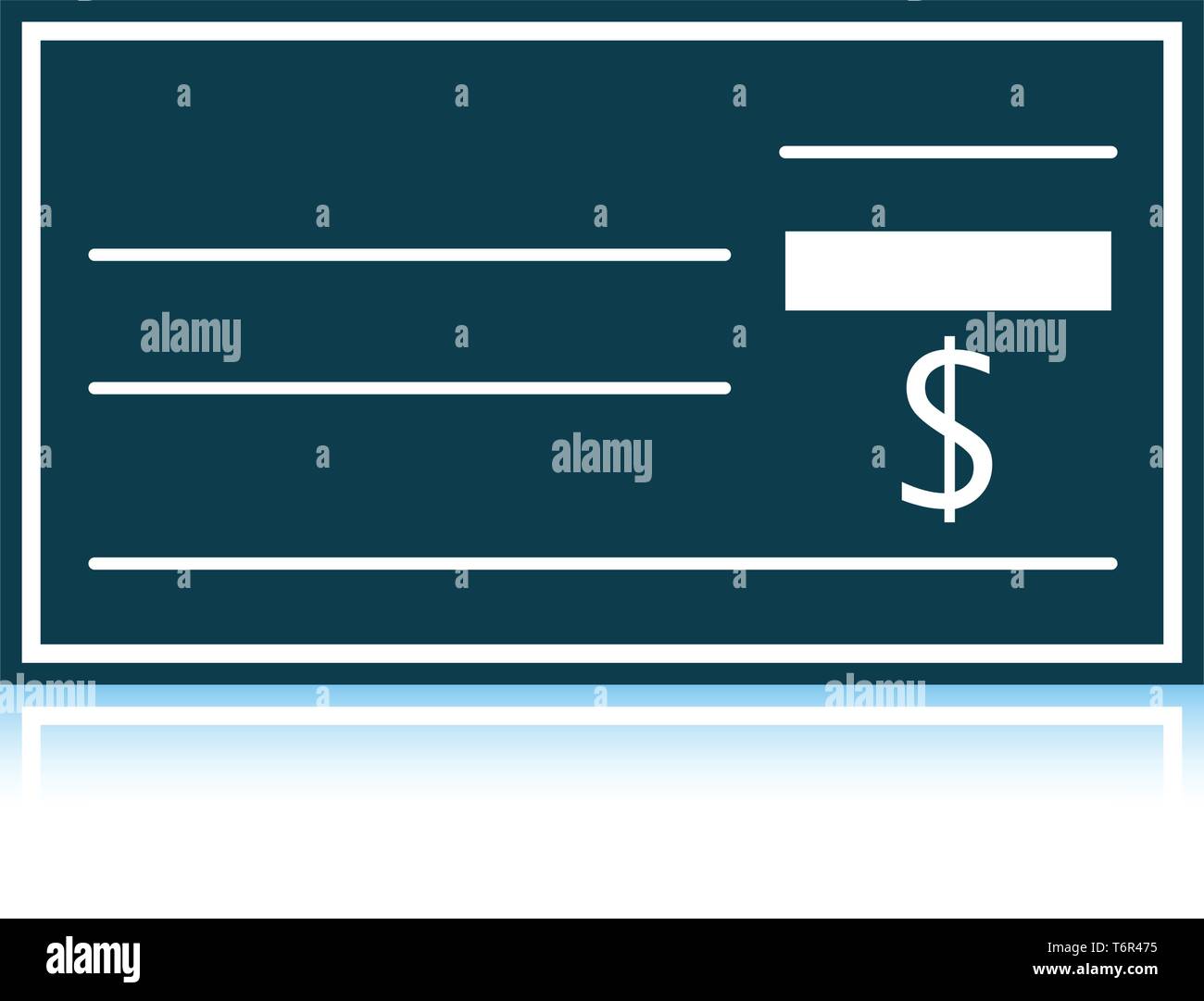 Bank check icon. Shadow reflection design. Vector illustration Stock ...