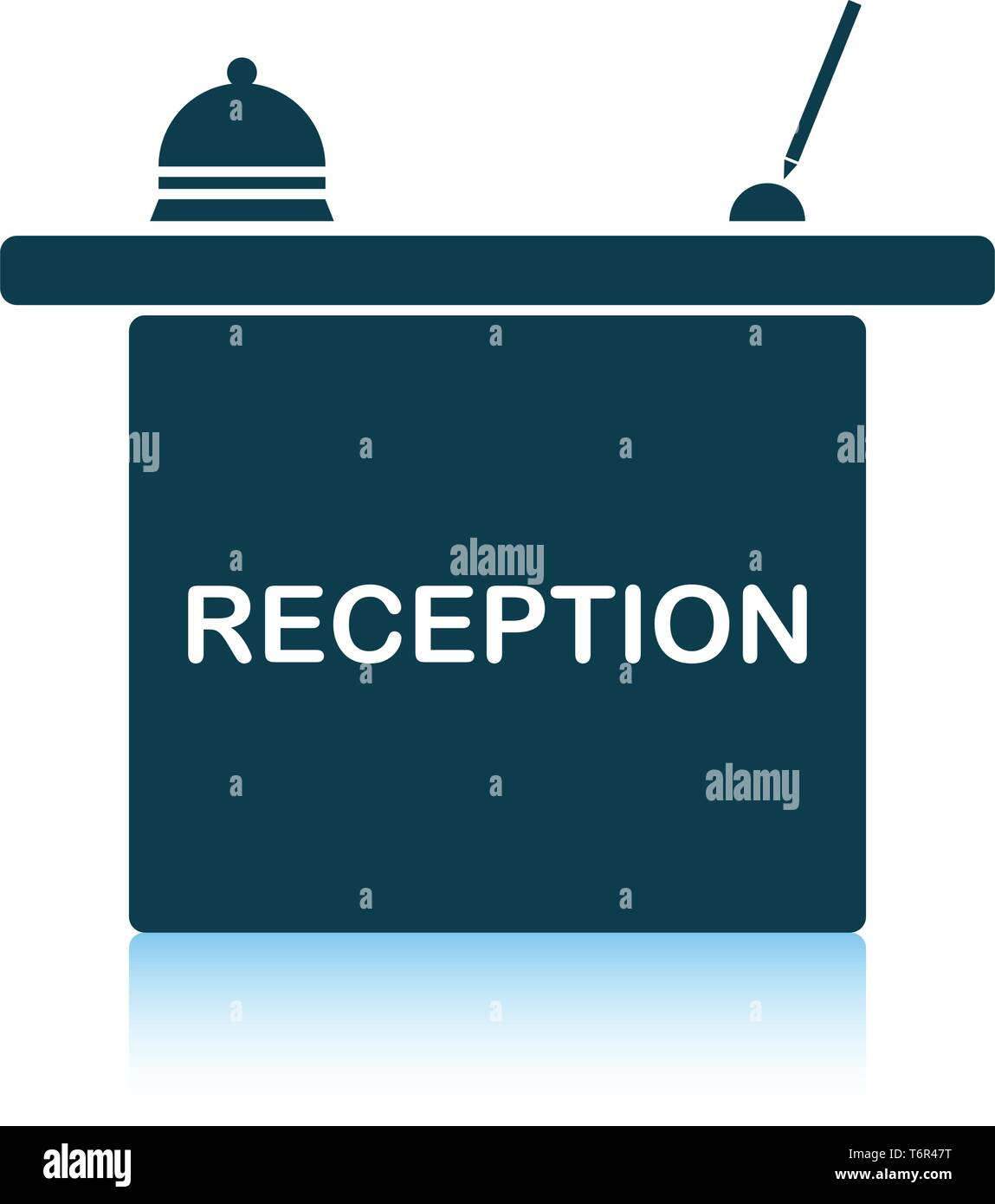 Hotel reception desk icon. Shadow reflection design. Vector ...