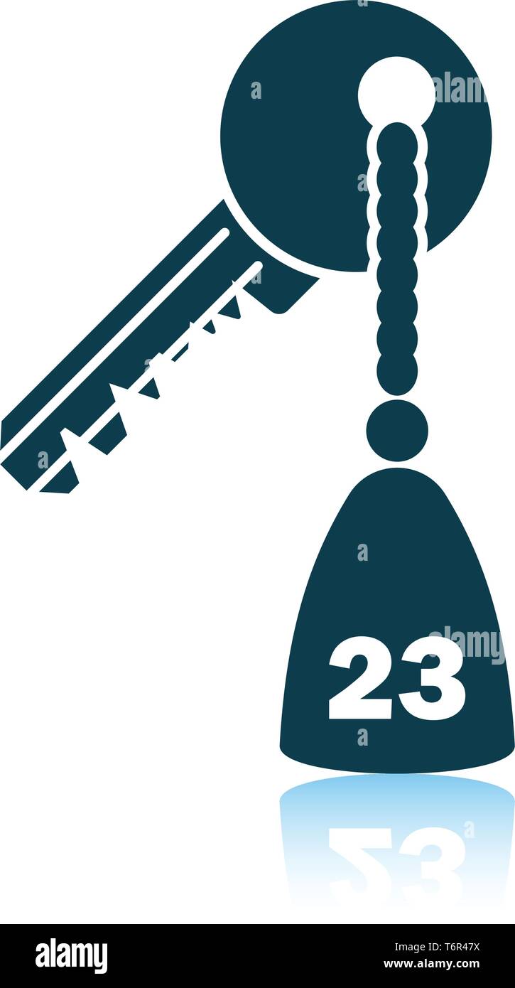 Hotel room key icon. Shadow reflection design. Vector illustration ...