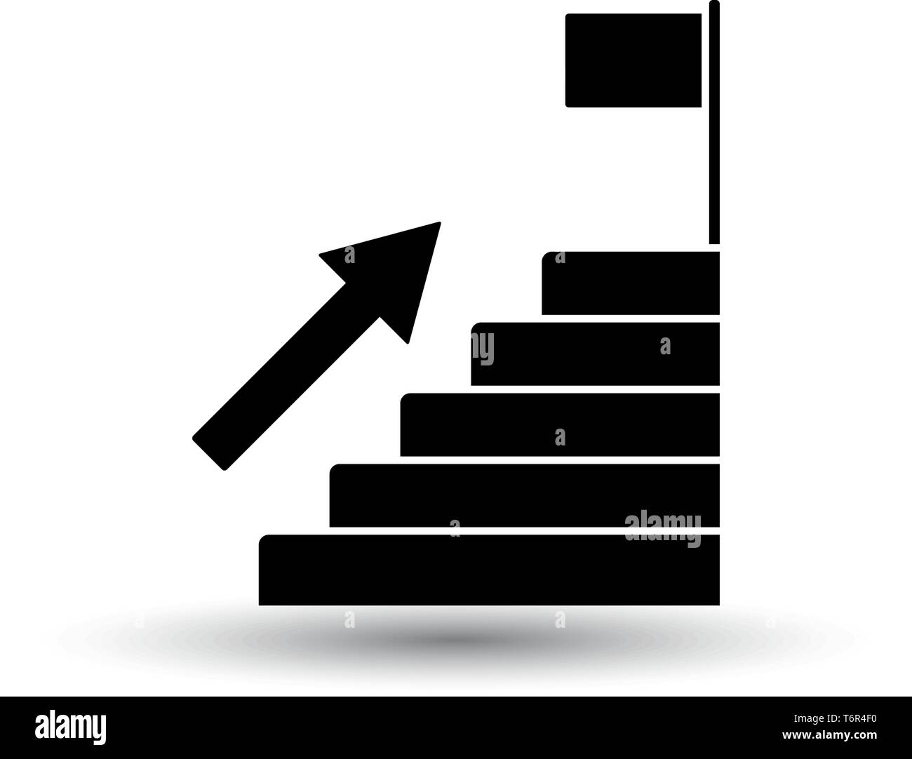 Ladder To Aim Icon. Black on White Background With Shadow. Vector ...