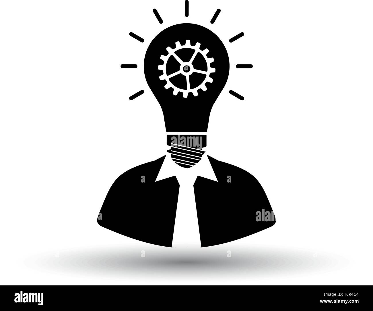 Innovation Icon. Black on White Background With Shadow. Vector ...