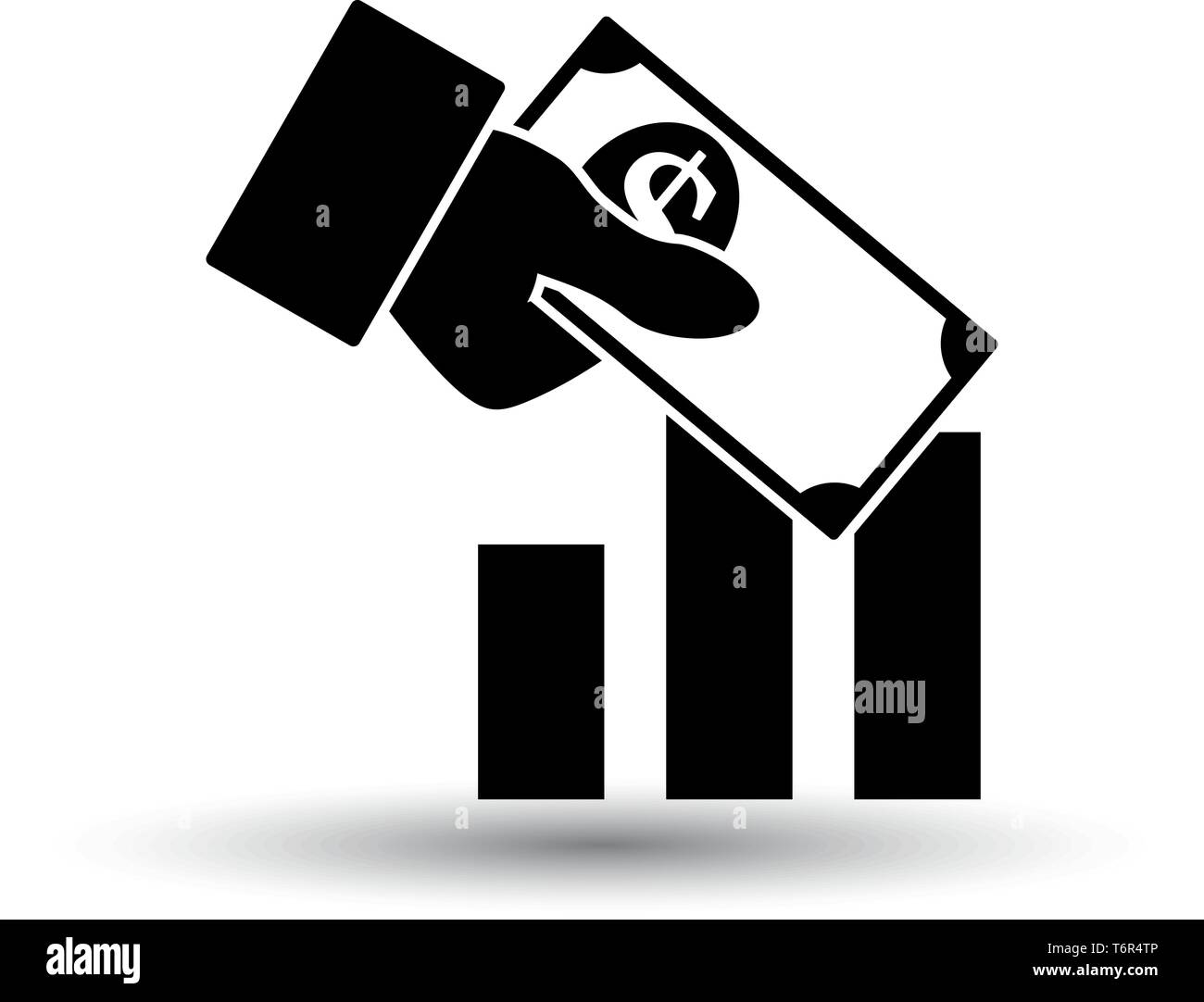 Investment Icon. Black on White Background With Shadow. Vector ...