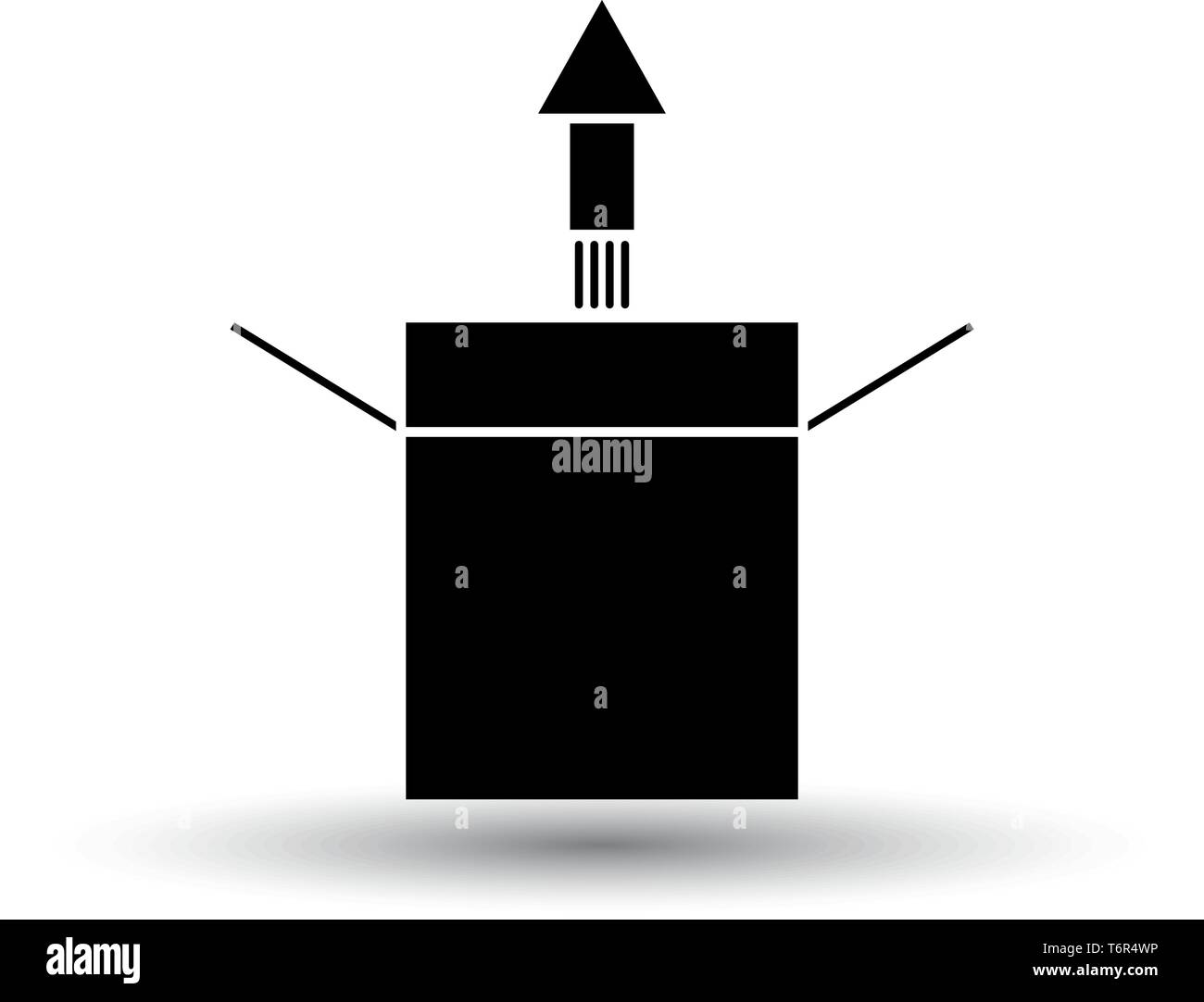 Product Release Icon. Black on White Background With Shadow. Vector ...