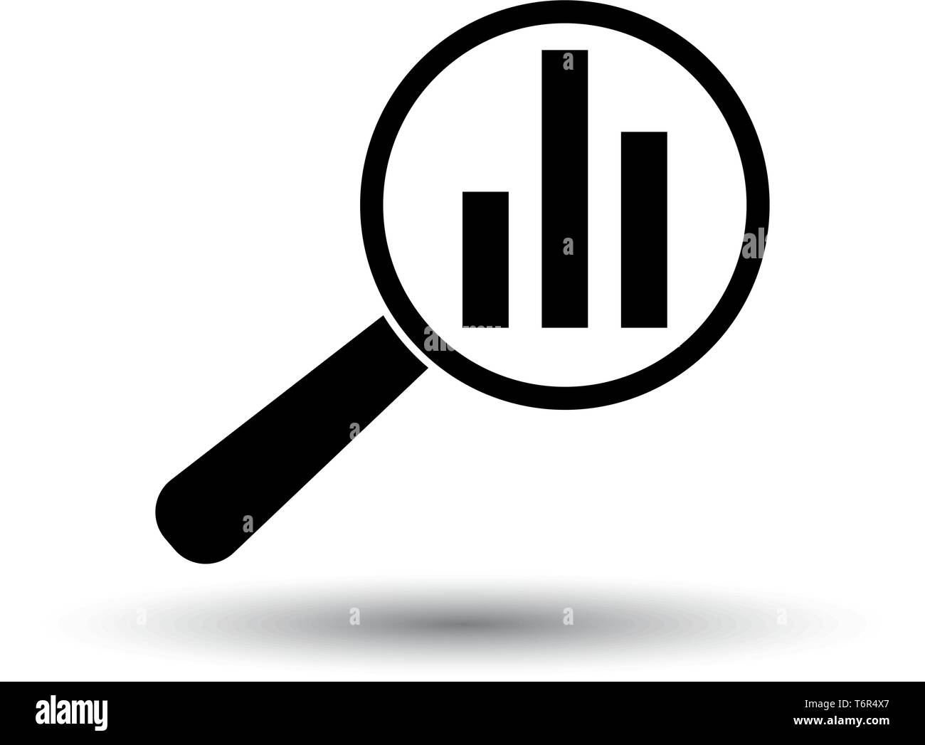 Analytics Icon. Black on White Background With Shadow. Vector ...