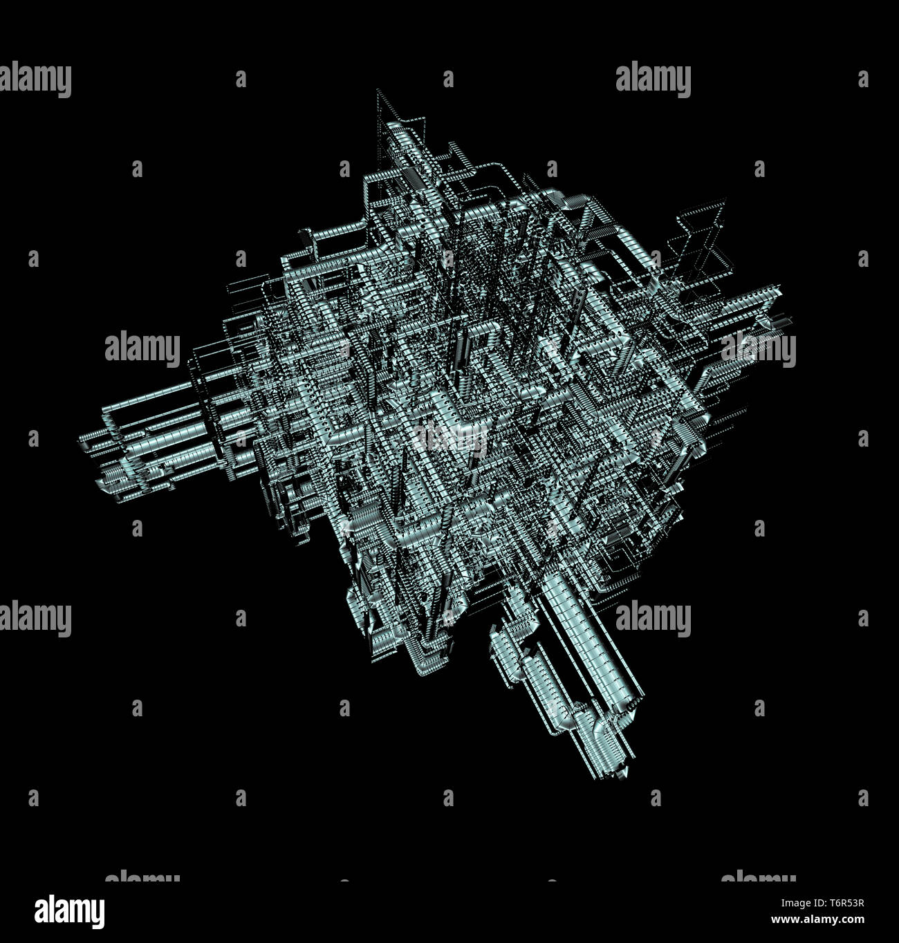 Industrial Pipe System isolated On Black Background Stock Photo - Alamy