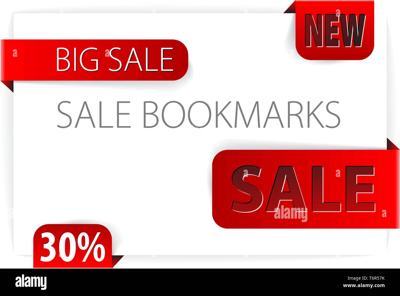 Red paper bookmarks - Vector sale announcement Stock Vector Image & Art ...