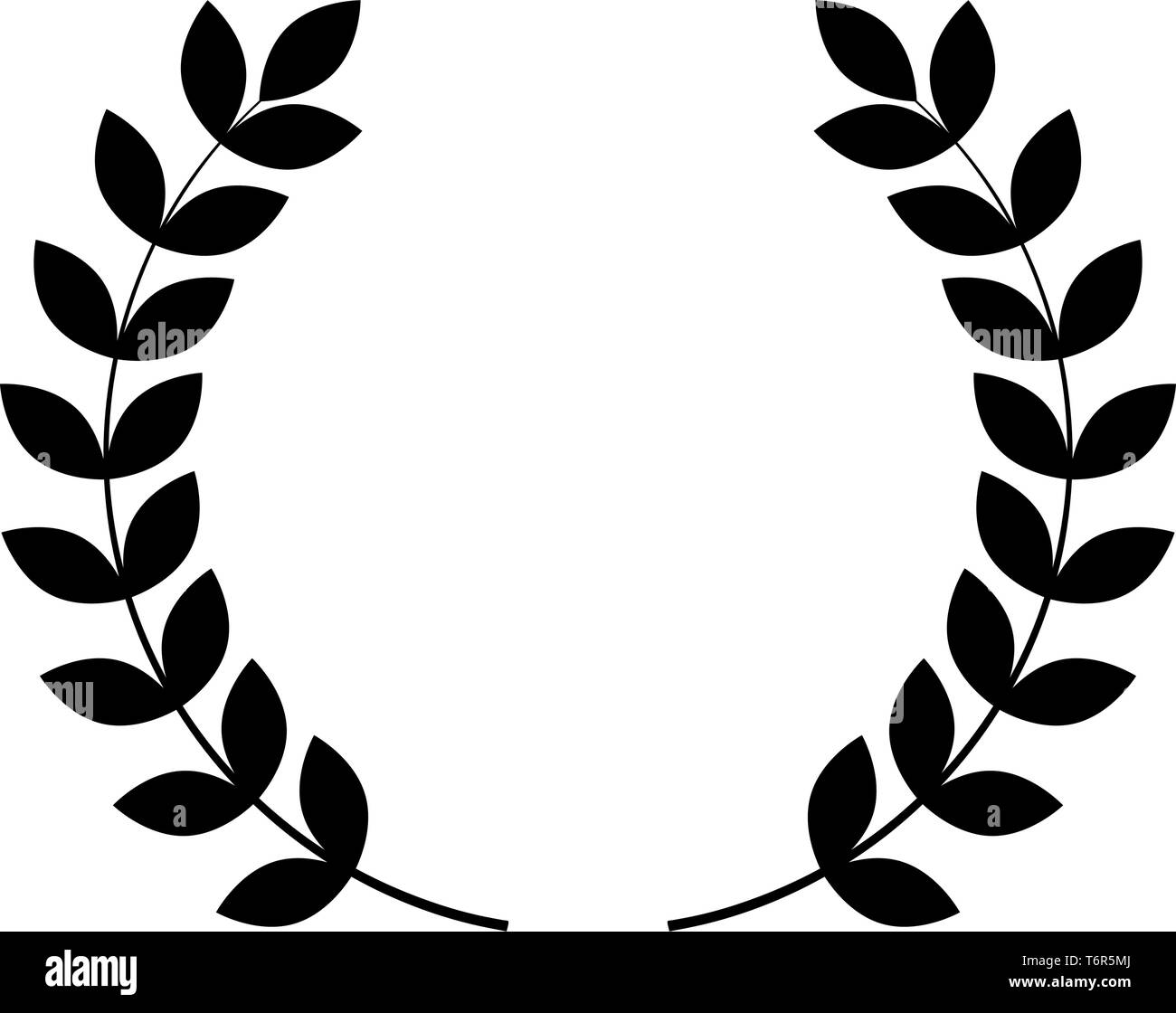 Branch of winner Laurel wreaths Symbol of victory icon black color vector illustration flat ...