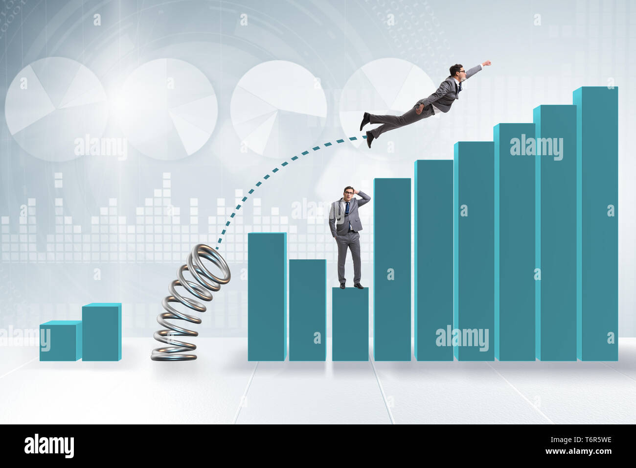 Leapfrogging businessman hi-res stock photography and images - Alamy