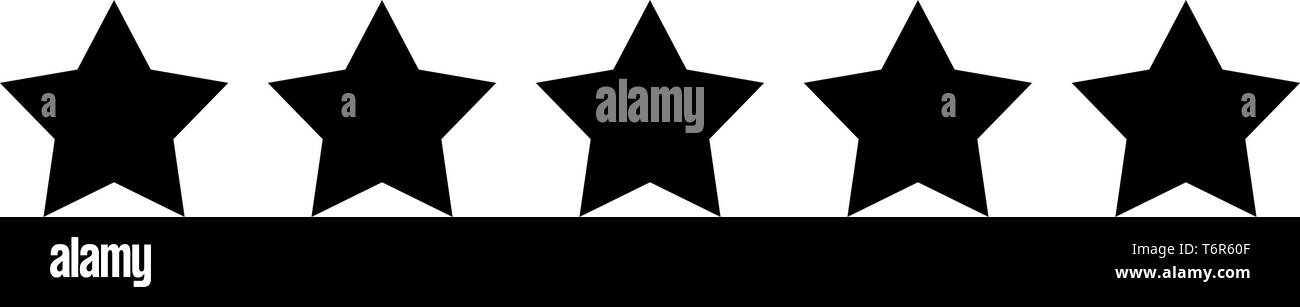 Five stars 5 stars rating concept icon black color vector illustration ...