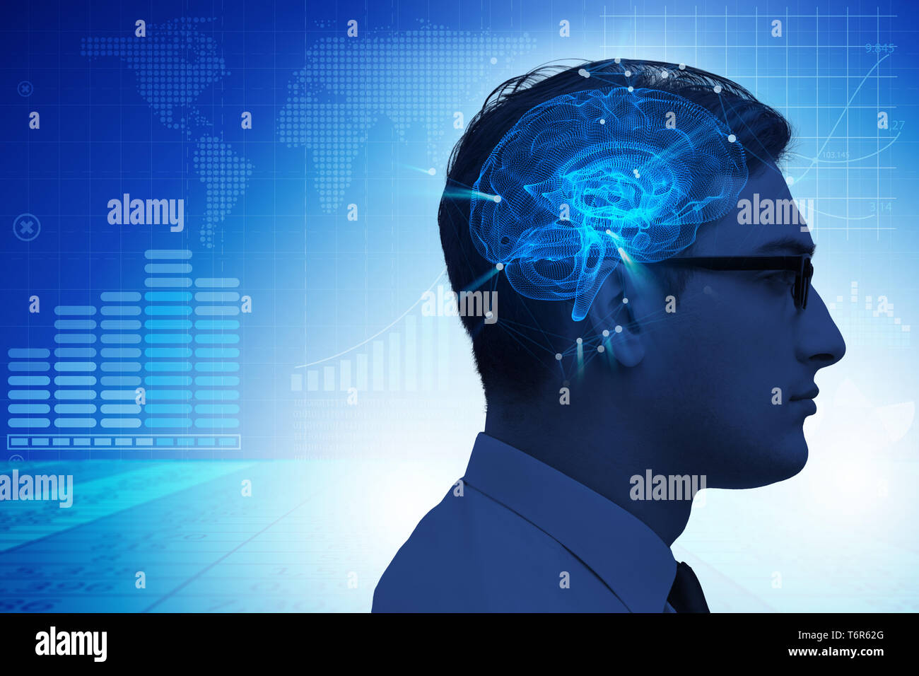 Artificial intelligence concept with man Stock Photo - Alamy