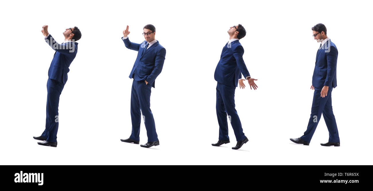 Businessman walking standing side view isolated on white backgro Stock ...