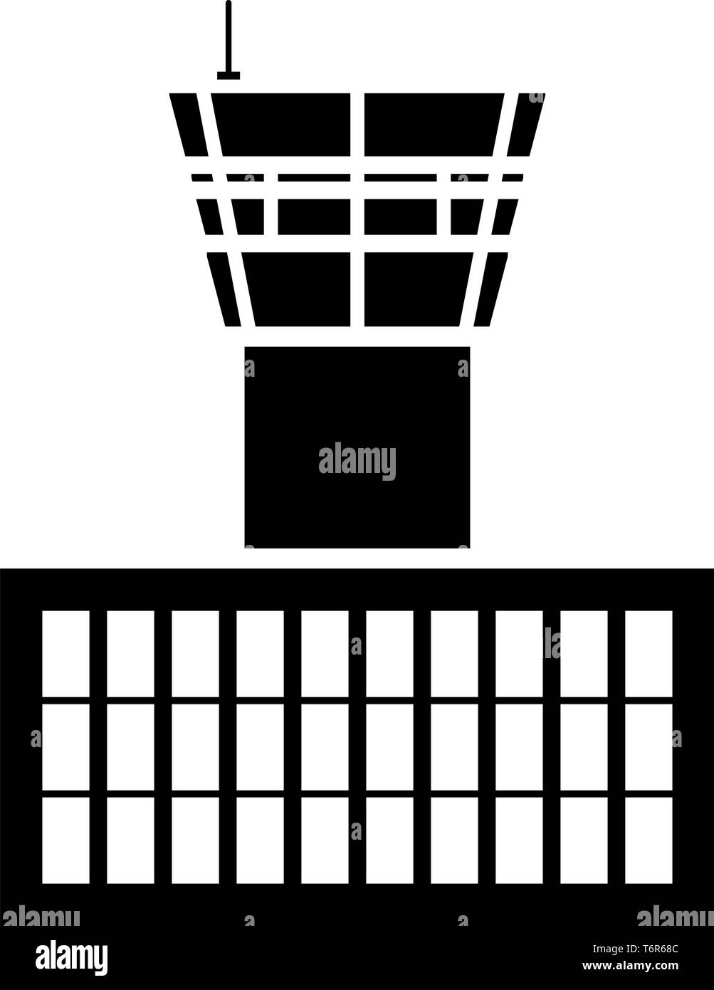 Airport control tower Airport Building Flight control tower icon black ...