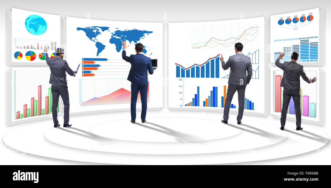 Businessman in business visualization and infographics concept Stock ...