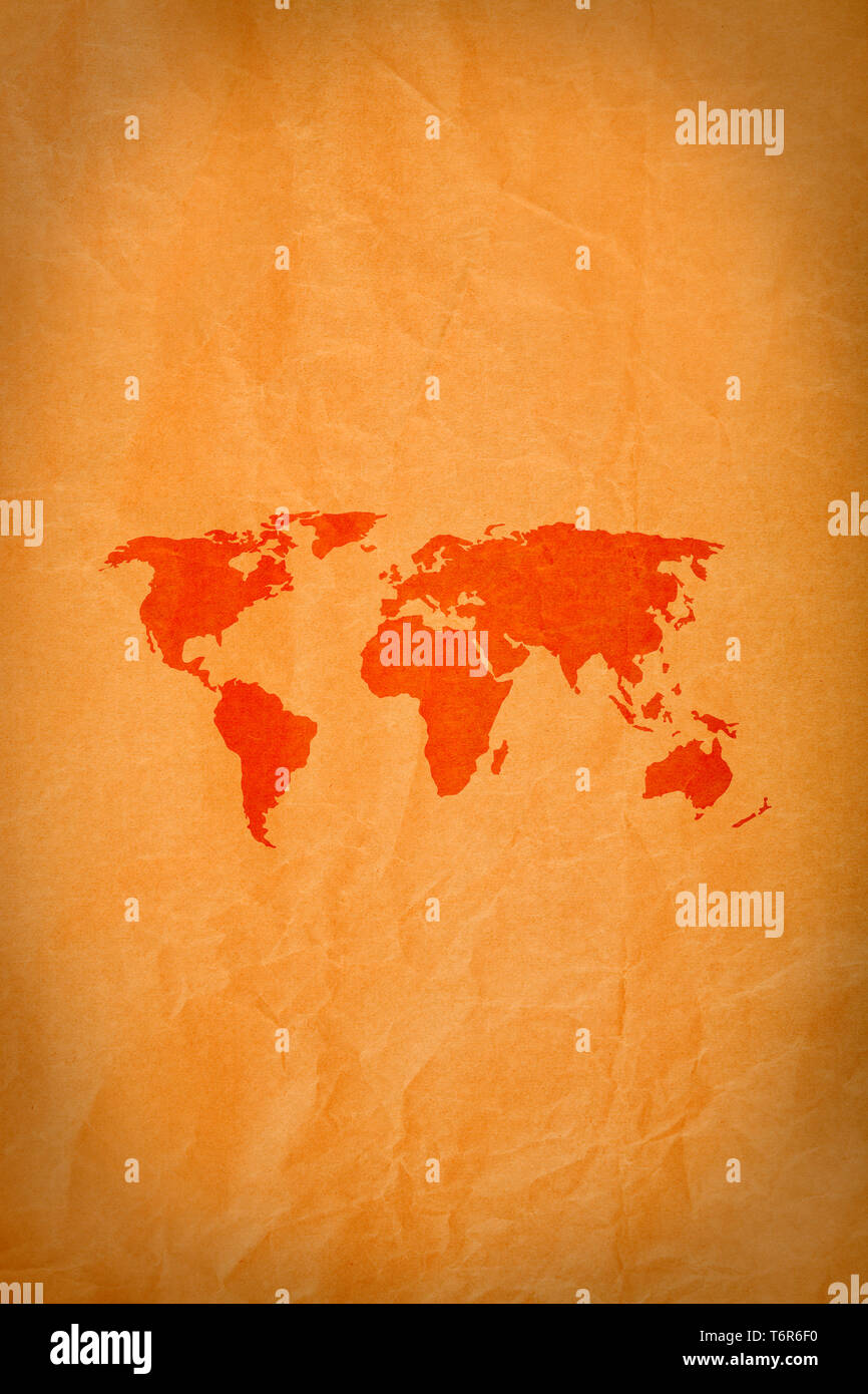 world map on a grunge paper background for your designs with copy space ...