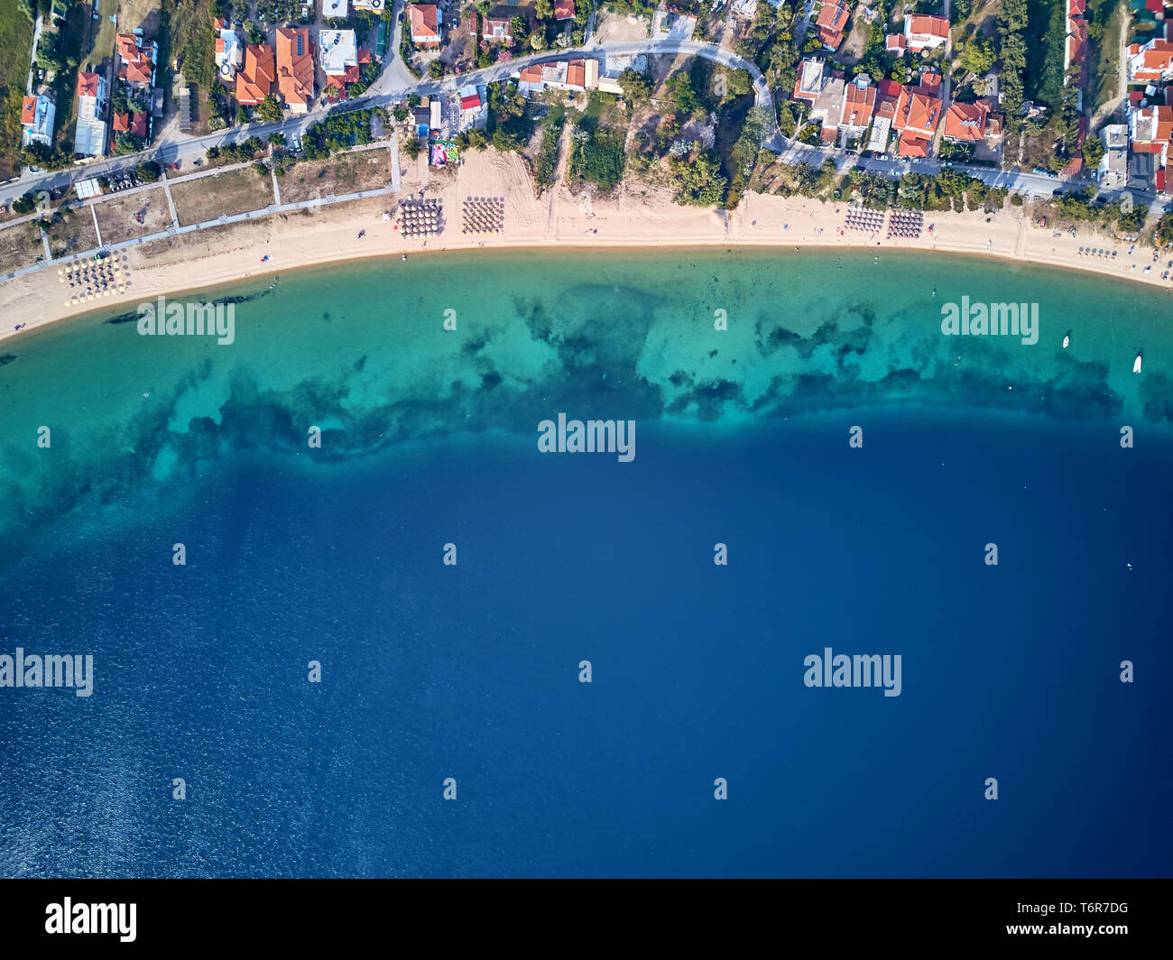 Beautiful beach aerial shot sithonia hi-res stock photography and ...