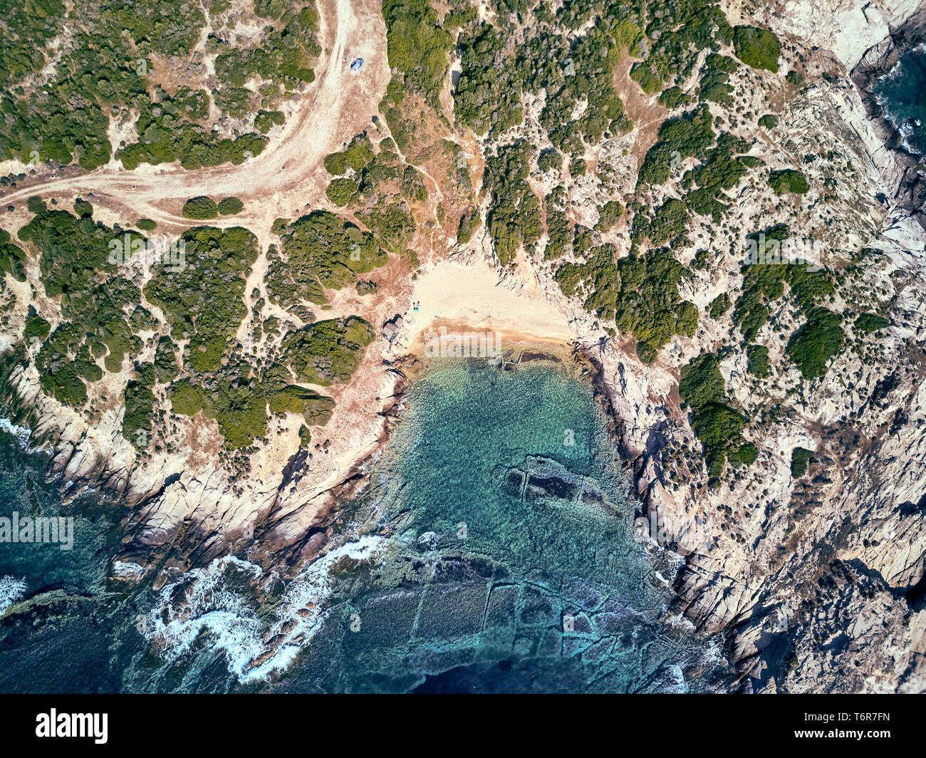 Beautiful beach top aerial view drone shot Stock Photo - Alamy