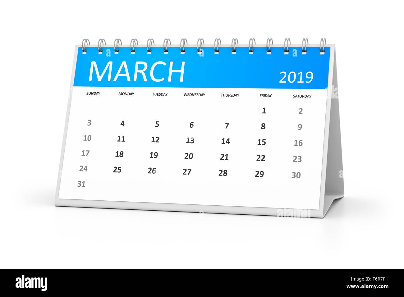 table calendar 2019 march Stock Photo - Alamy