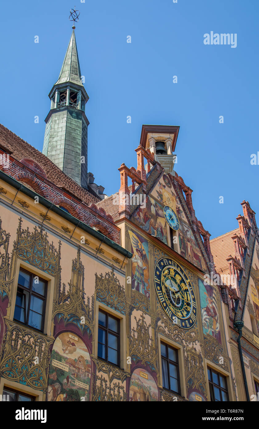 Ulm, City Hall with astronomical clock Stock Photo - Alamy