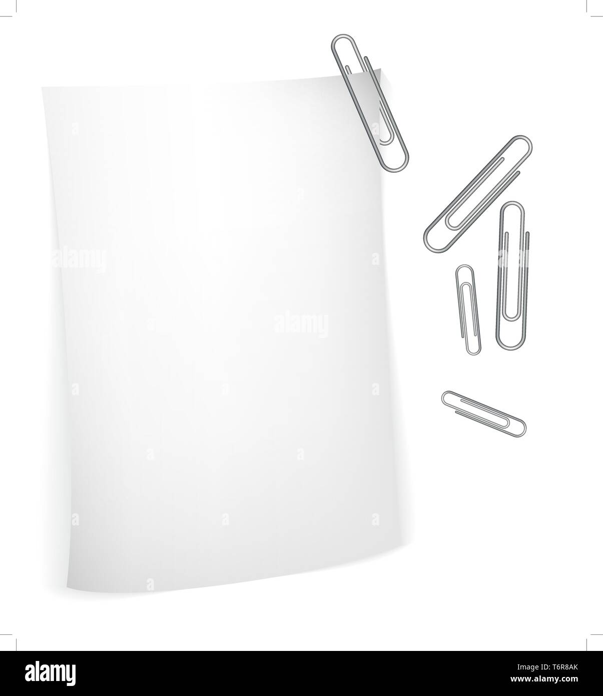 White paper for your notes with paperclips Stock Vector Image & Art - Alamy