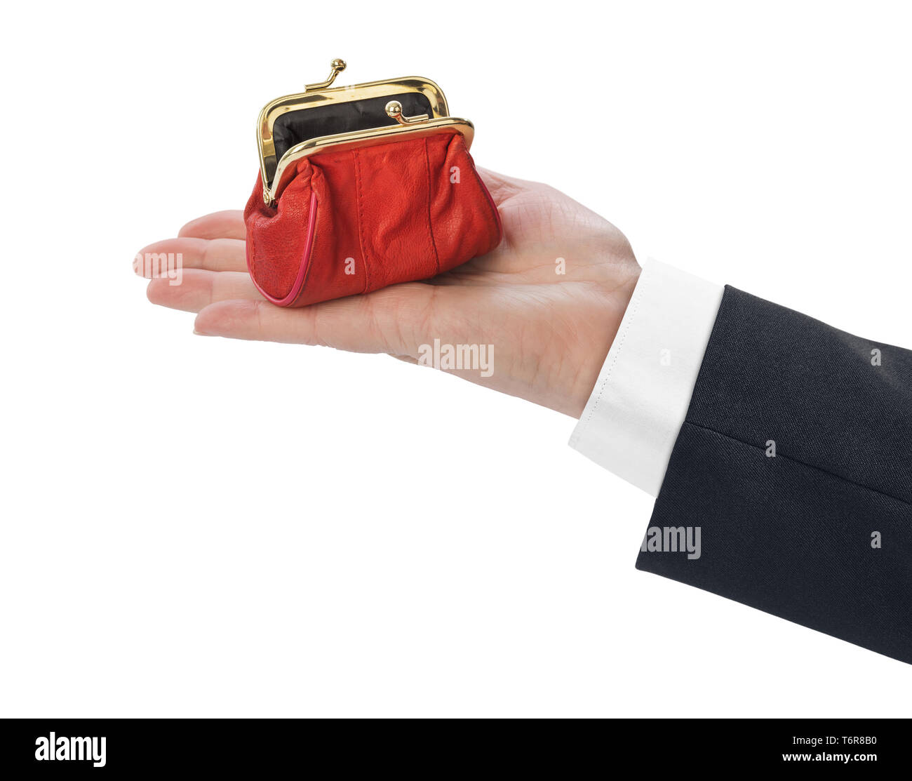 Hand and purse Stock Photo - Alamy