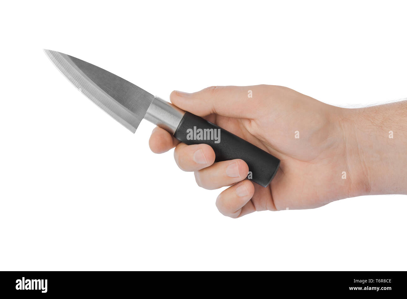 Hand with knife Stock Photo - Alamy