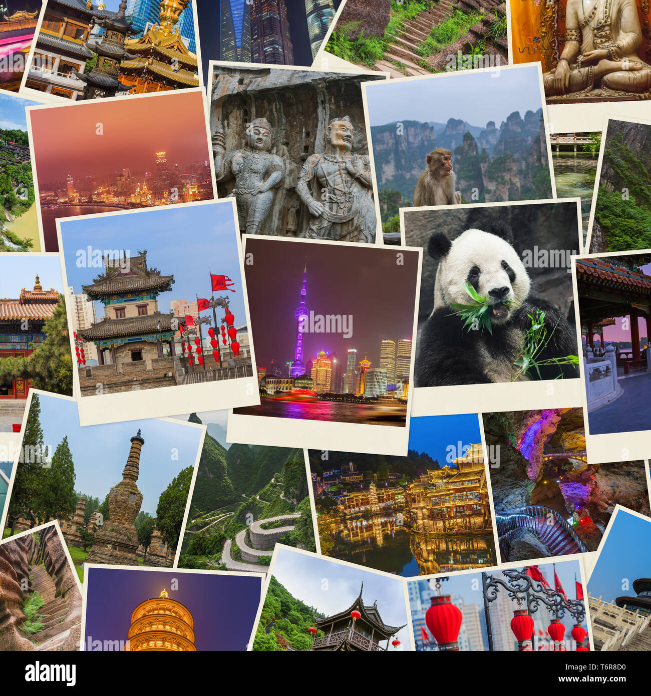 Collage of China images (my photos) - travel background Stock Photo - Alamy