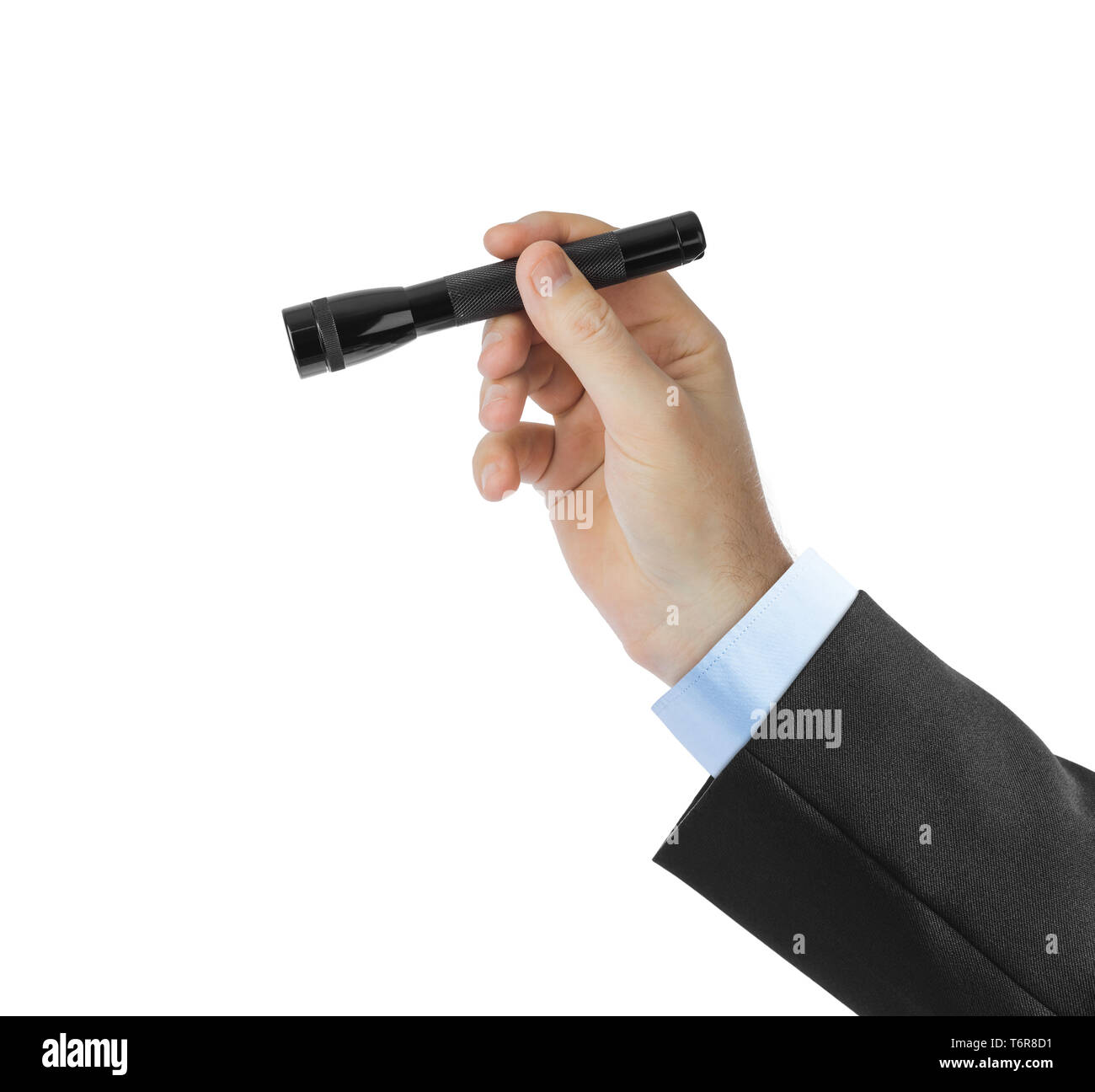 Flashlight in hand Stock Photo - Alamy