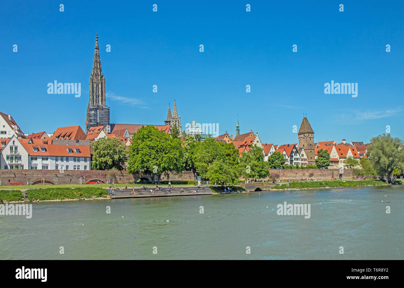 View over the Danube to Ulm Stock Photo - Alamy
