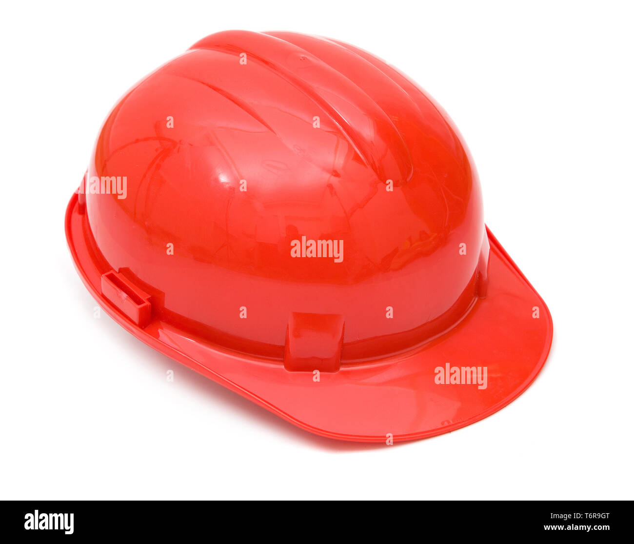 protective red helmet isolated on white background Stock Photo - Alamy