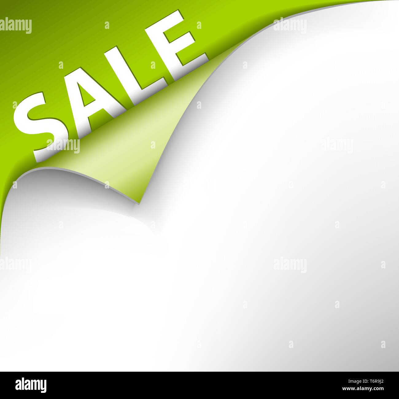 Green sale corner background - paper with curl Stock Vector Image & Art ...