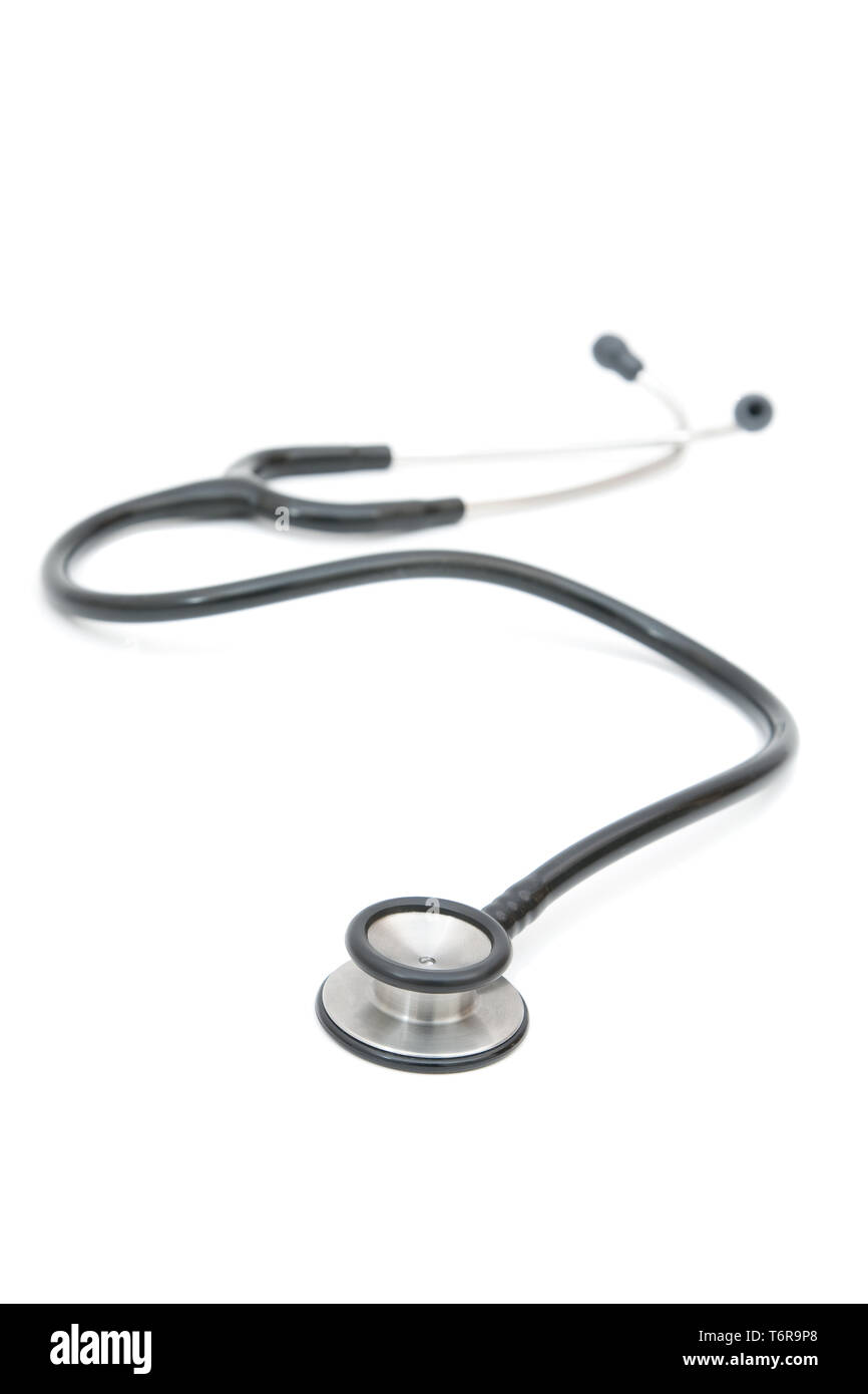 Modern stethoscope close up on white background Stock Photo - Alamy