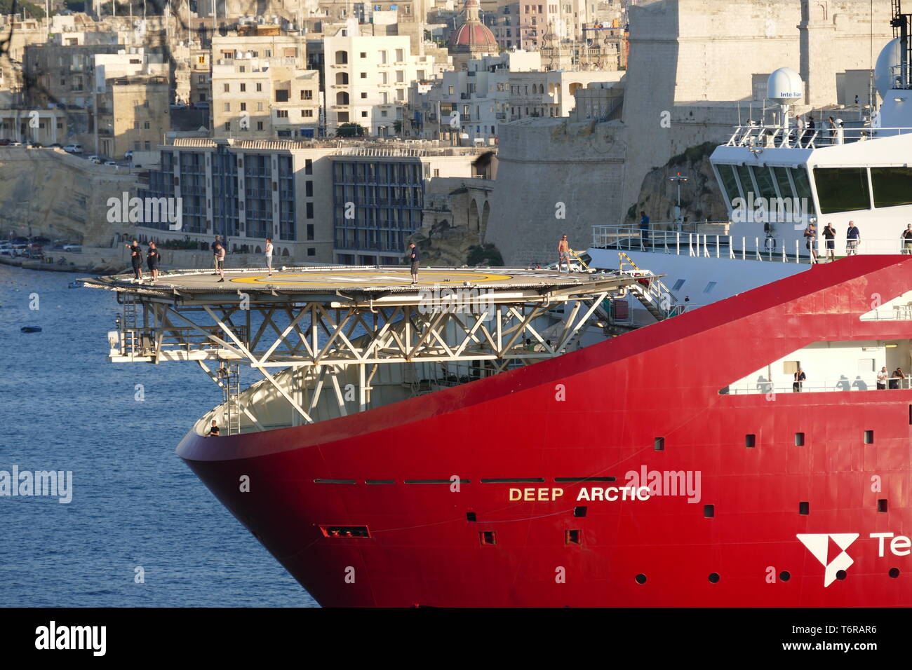 An offshore Support Vessel called the Deep Arctic sails out of the ...