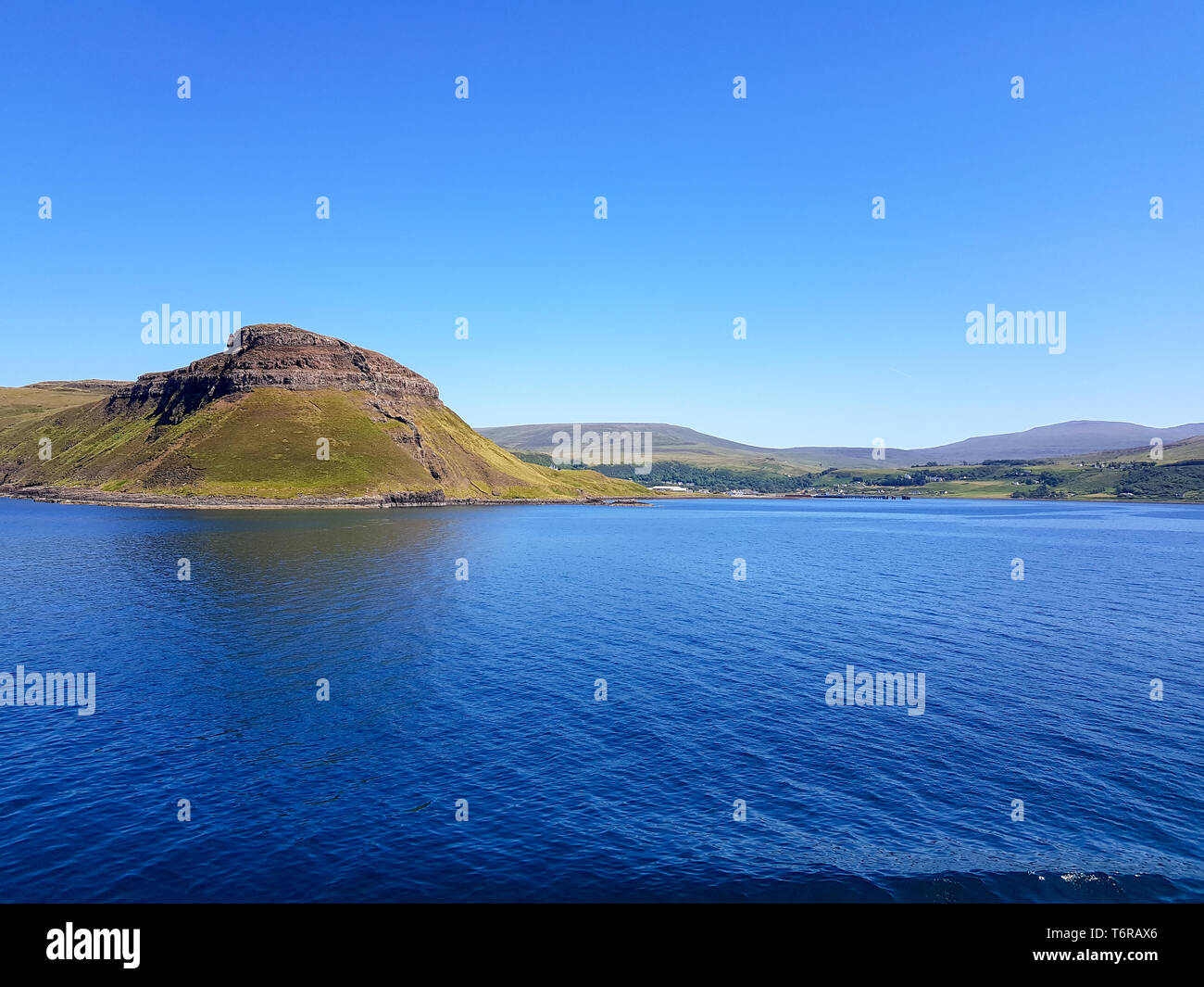 A view from ferry with island and ocean Stock Photo - Alamy