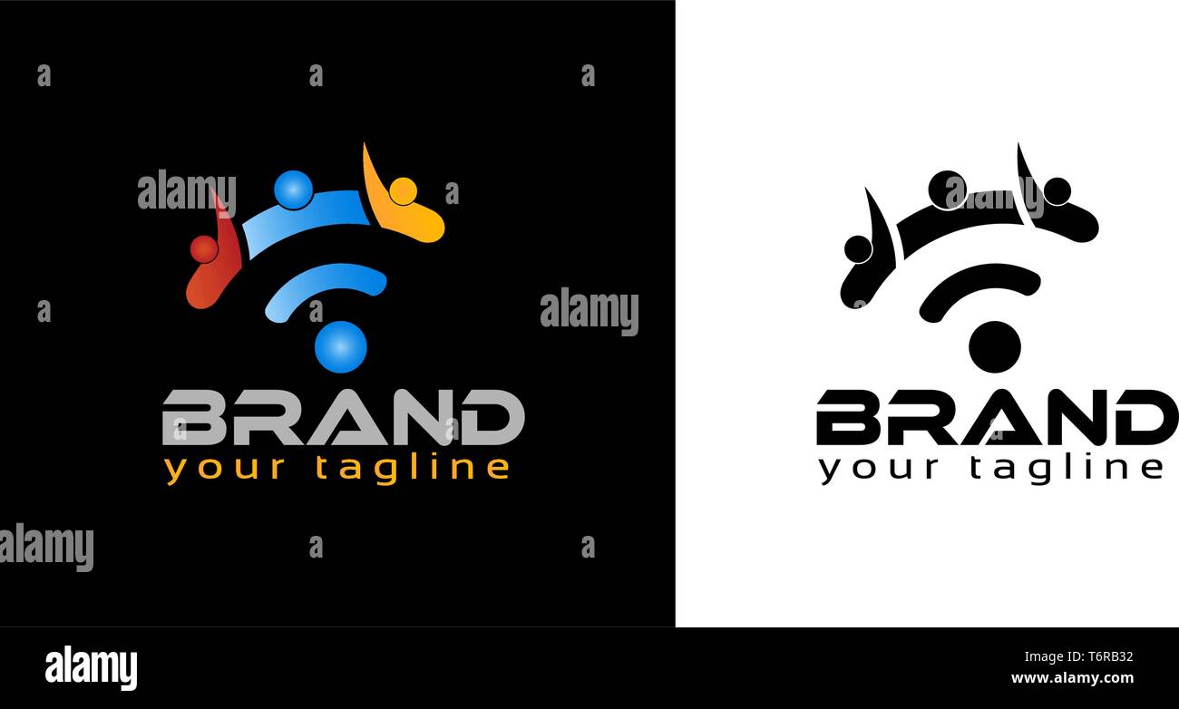 People online logo template, stock logo. Vector Illustration. see more ...
