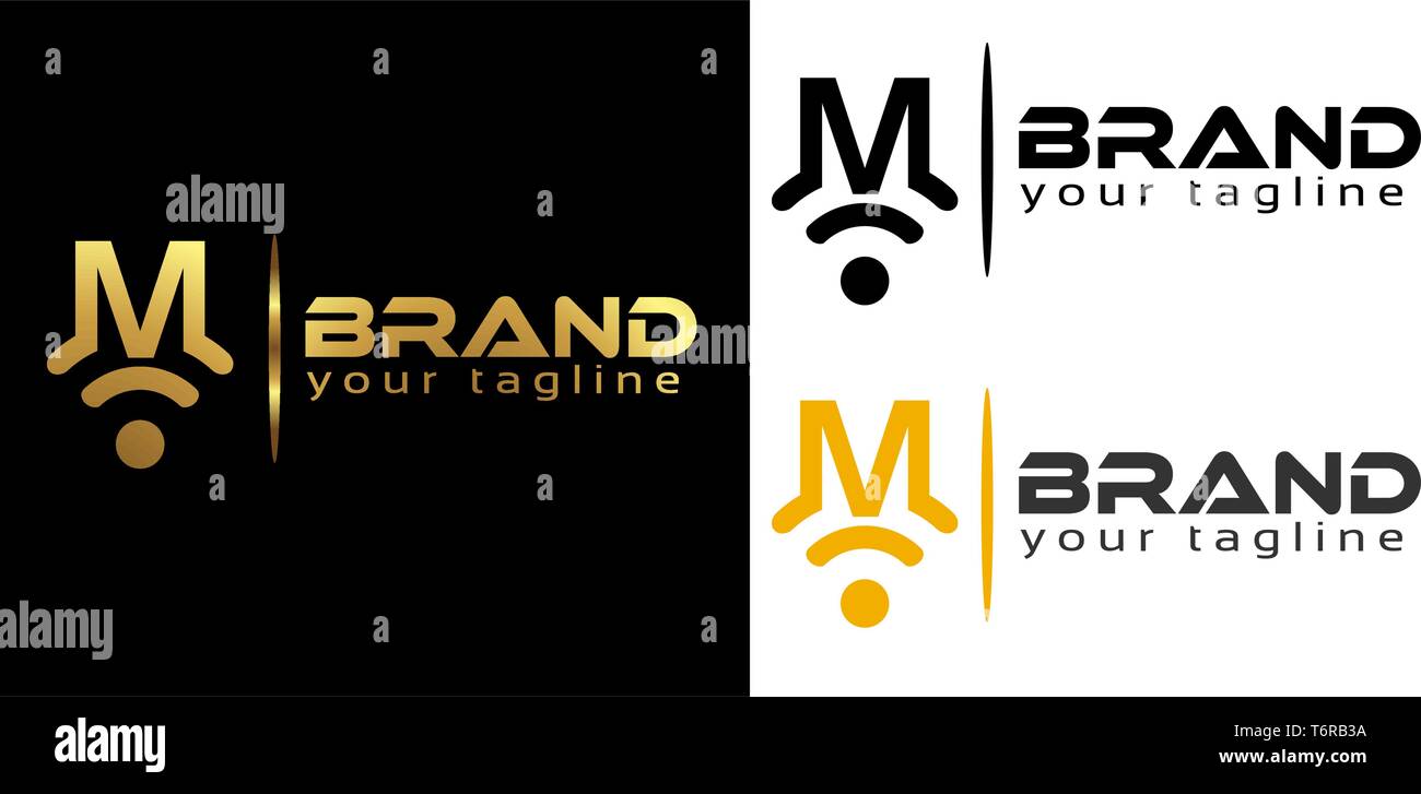 M online logo template, stock logo template Stock Vector Image & Art ...