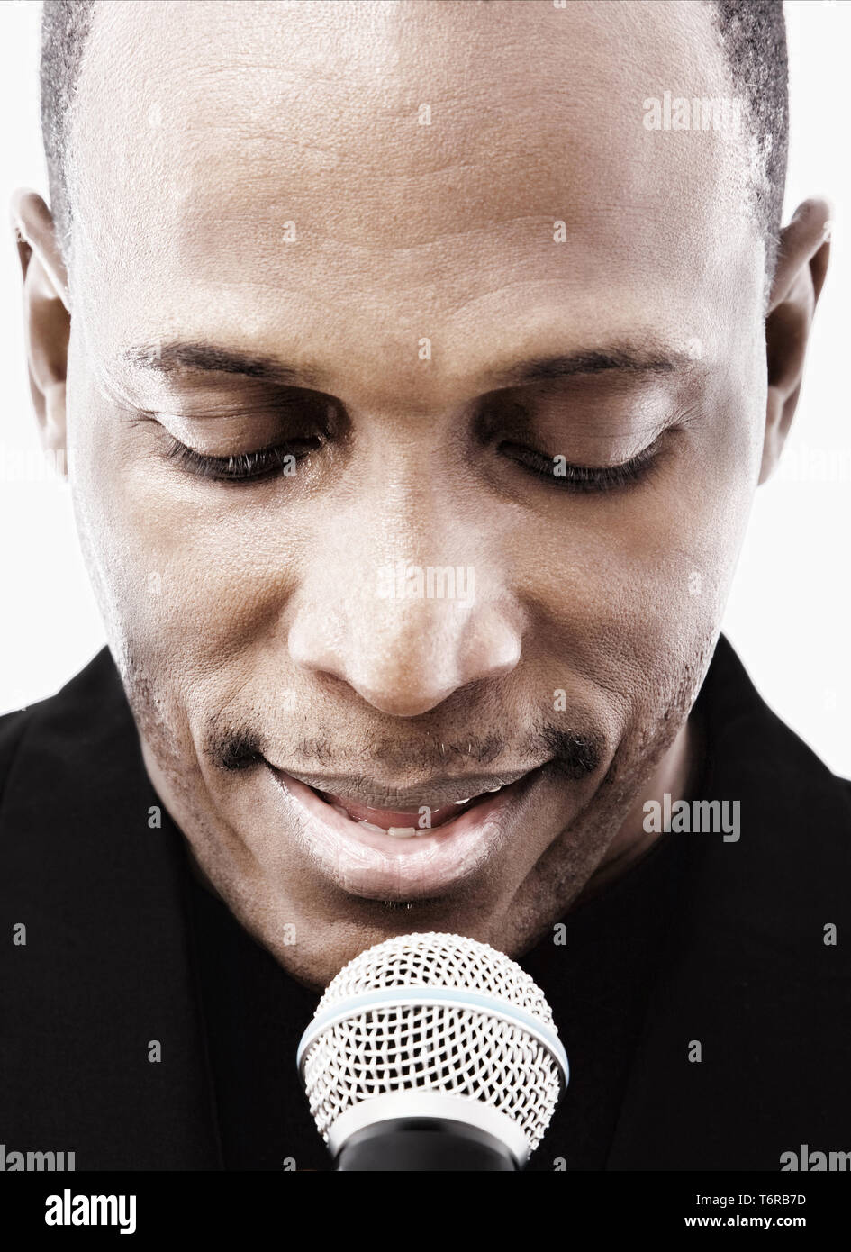 african american male singer portrait on white background Stock Photo ...
