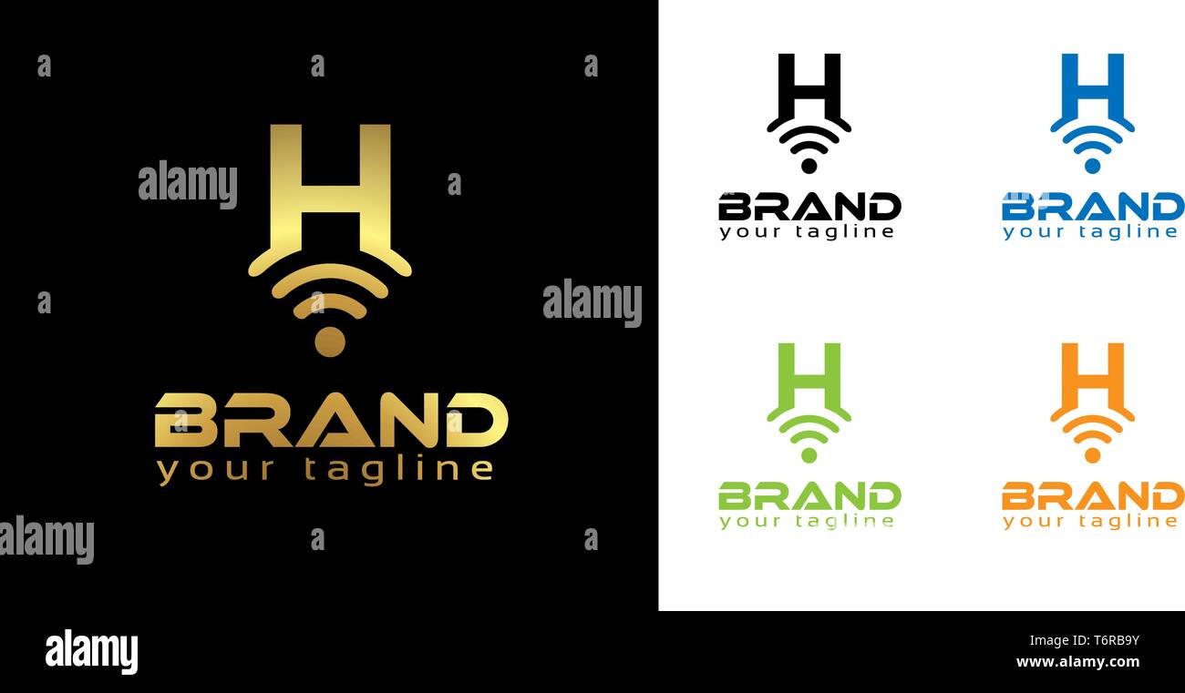 H online logo template, stock logo template Stock Vector Image & Art ...